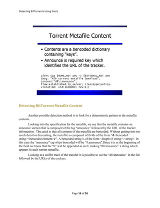 Detecting BitTorrents Using Snort | PDF