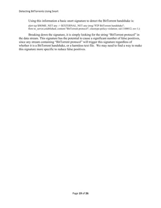 Detecting BitTorrents Using Snort | PDF