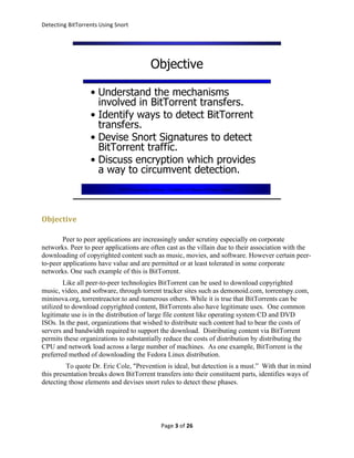 Detecting BitTorrents Using Snort | PDF