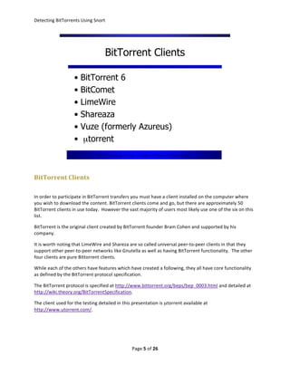Detecting BitTorrents Using Snort | PDF
