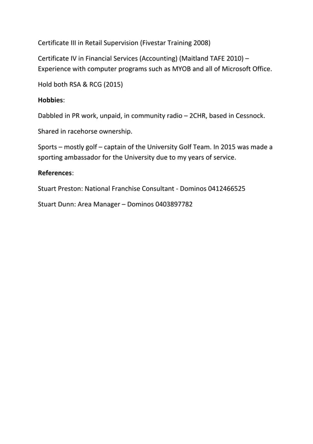 Ricky bush Resume | DOC | Business | Business and Finance