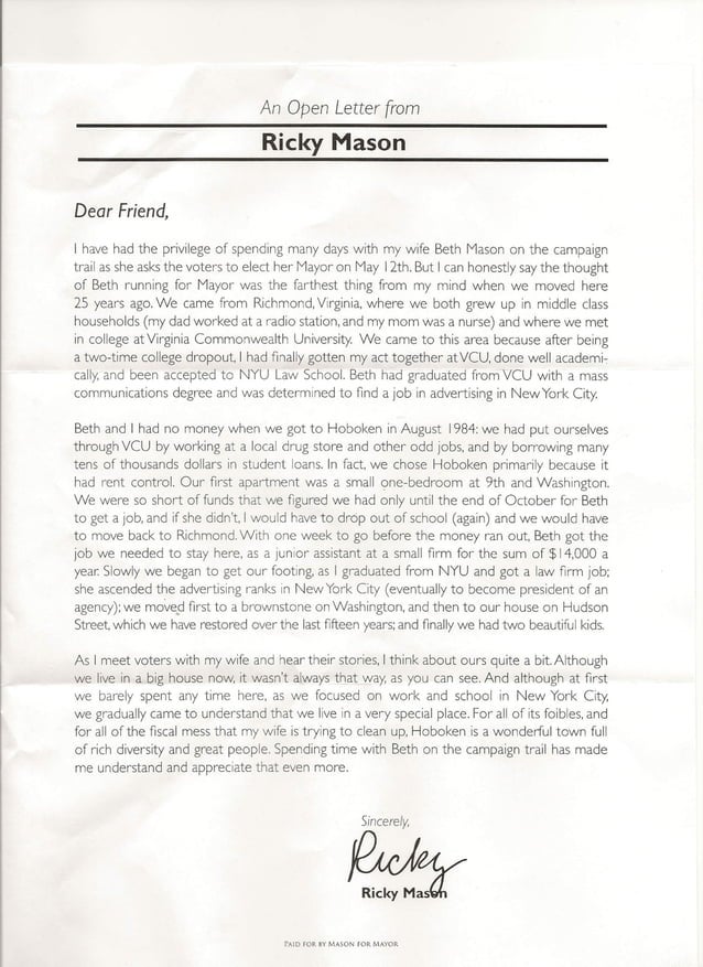 Ricky Mason Letter | PDF