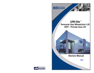 Ricon UNI-lite Wheelchair Lift Owner's Manual.pptx