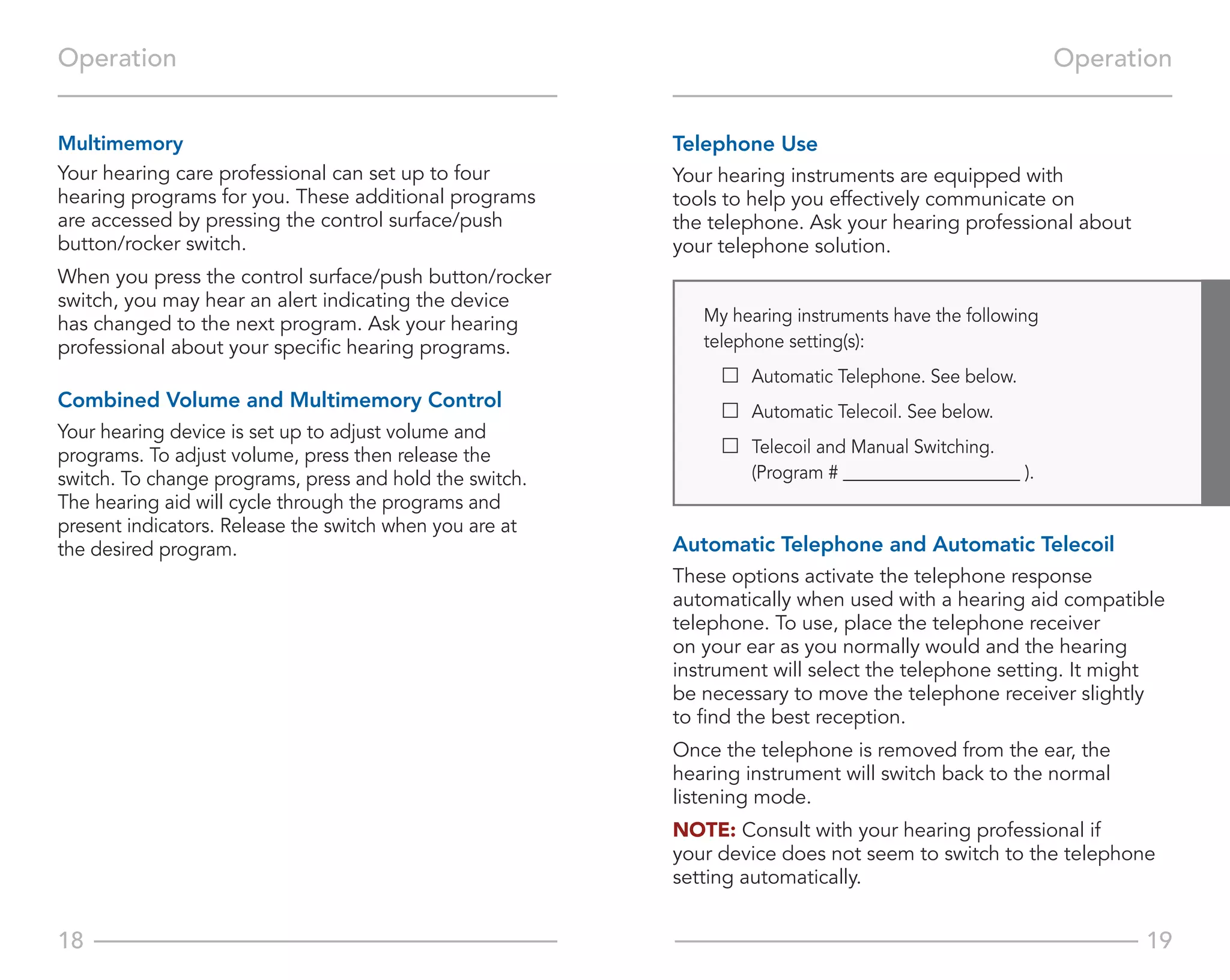 RIC (Receiver in Canal) hearing aid operations Manual | PDF