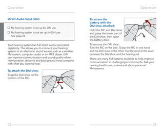 RIC (Receiver in Canal) hearing aid operations Manual | PDF