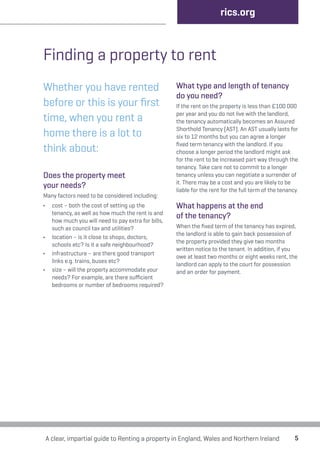 RICS Renting a Property Guide | PDF