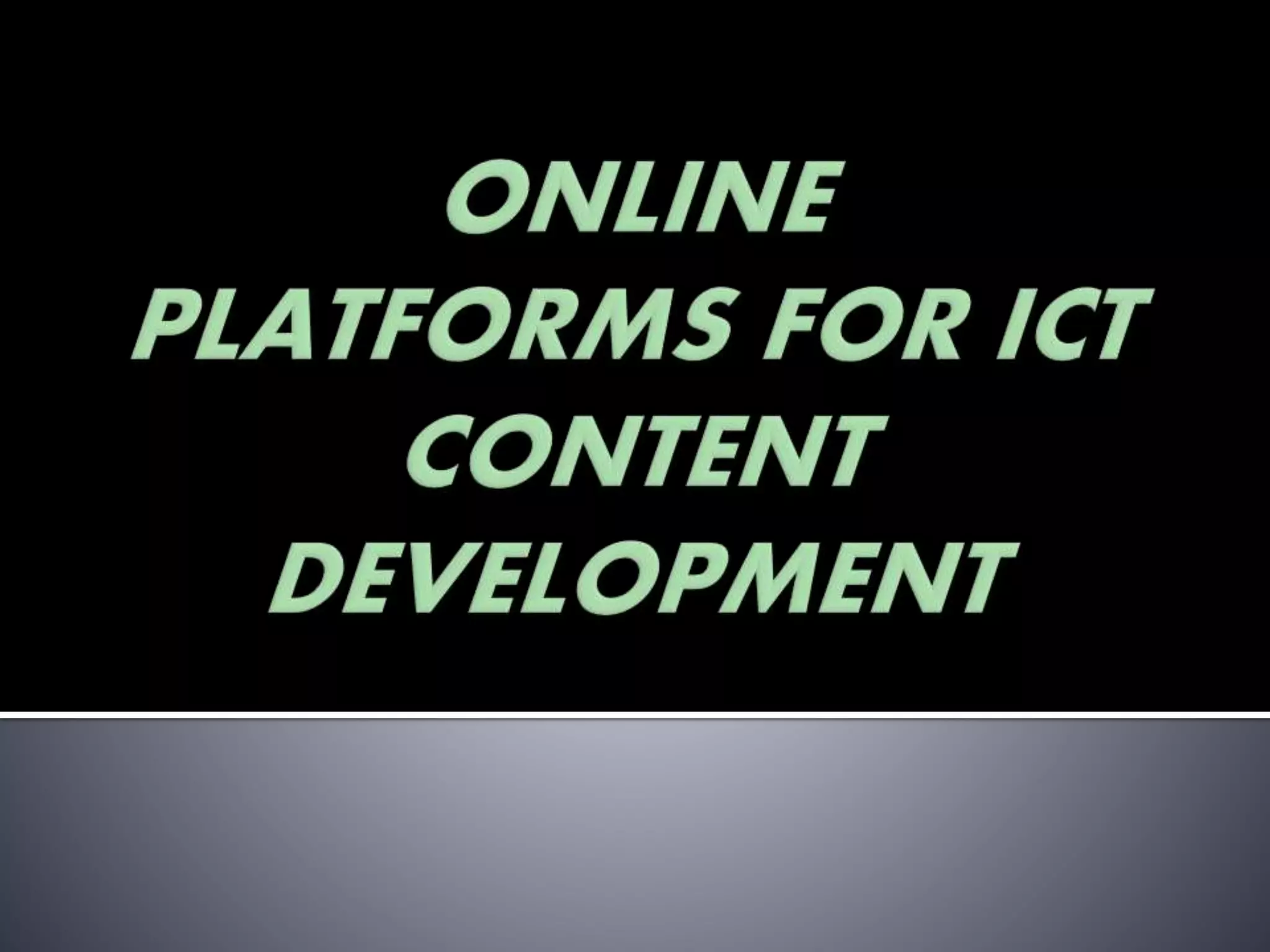 online platforms for ict content development | PPTX | Social Networking ...