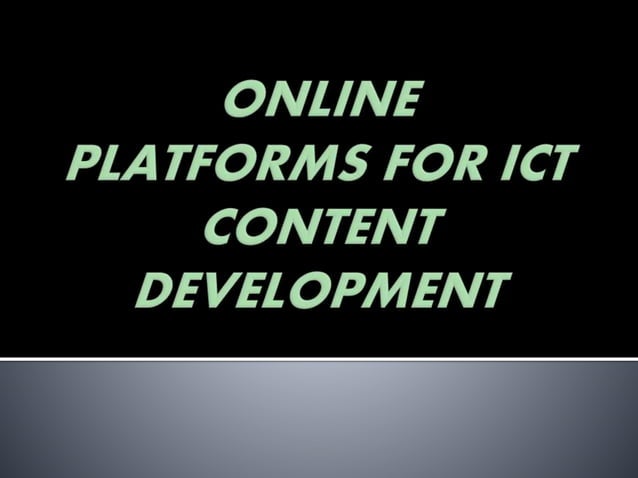 online platforms for ict content development | PPTX | Social Networking ...