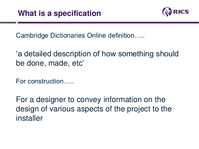 Specification writing