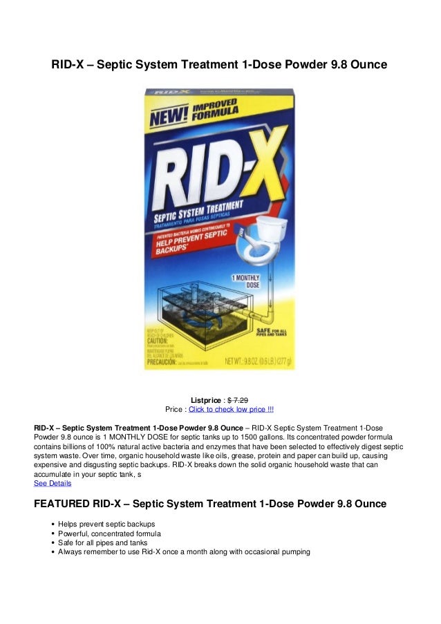 Rid X Septicsystemtreatment1 Dosepowder98ounce