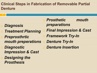 Steps of Fabrication of Removable Partial Denture | PPTX