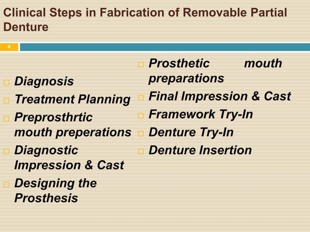 Steps of Fabrication of Removable Partial Denture | PPTX | Oral care ...