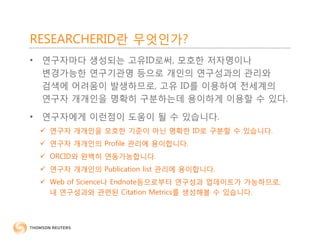 ResearcherID 이용안내 | PDF
