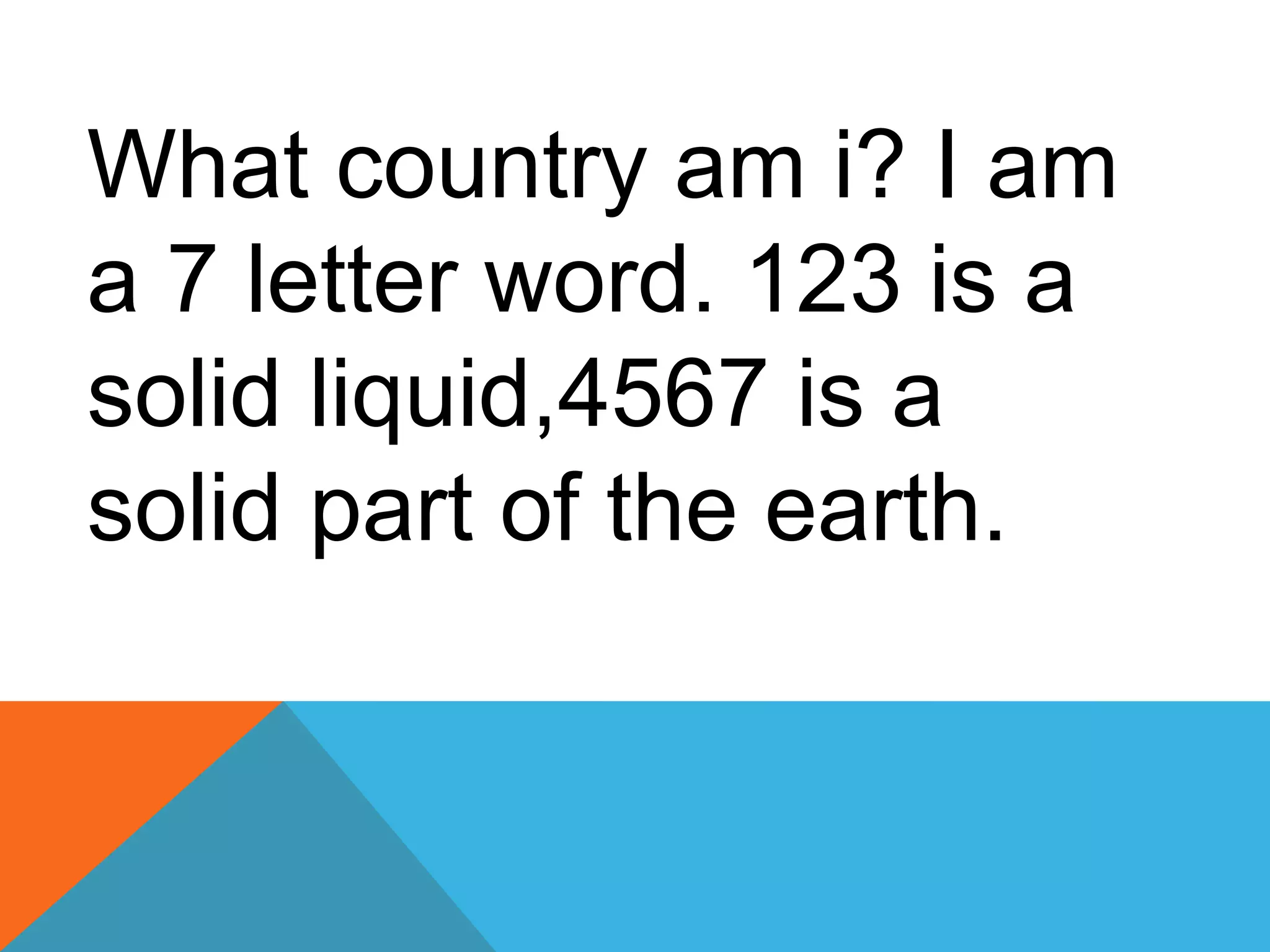 Country riddles | PPTX