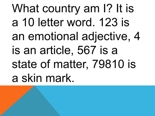 Country riddles | PPTX