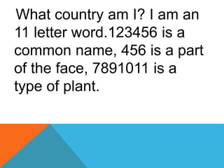 Country riddles | PPTX