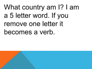 Country riddles | PPTX