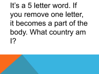 Country riddles | PPTX