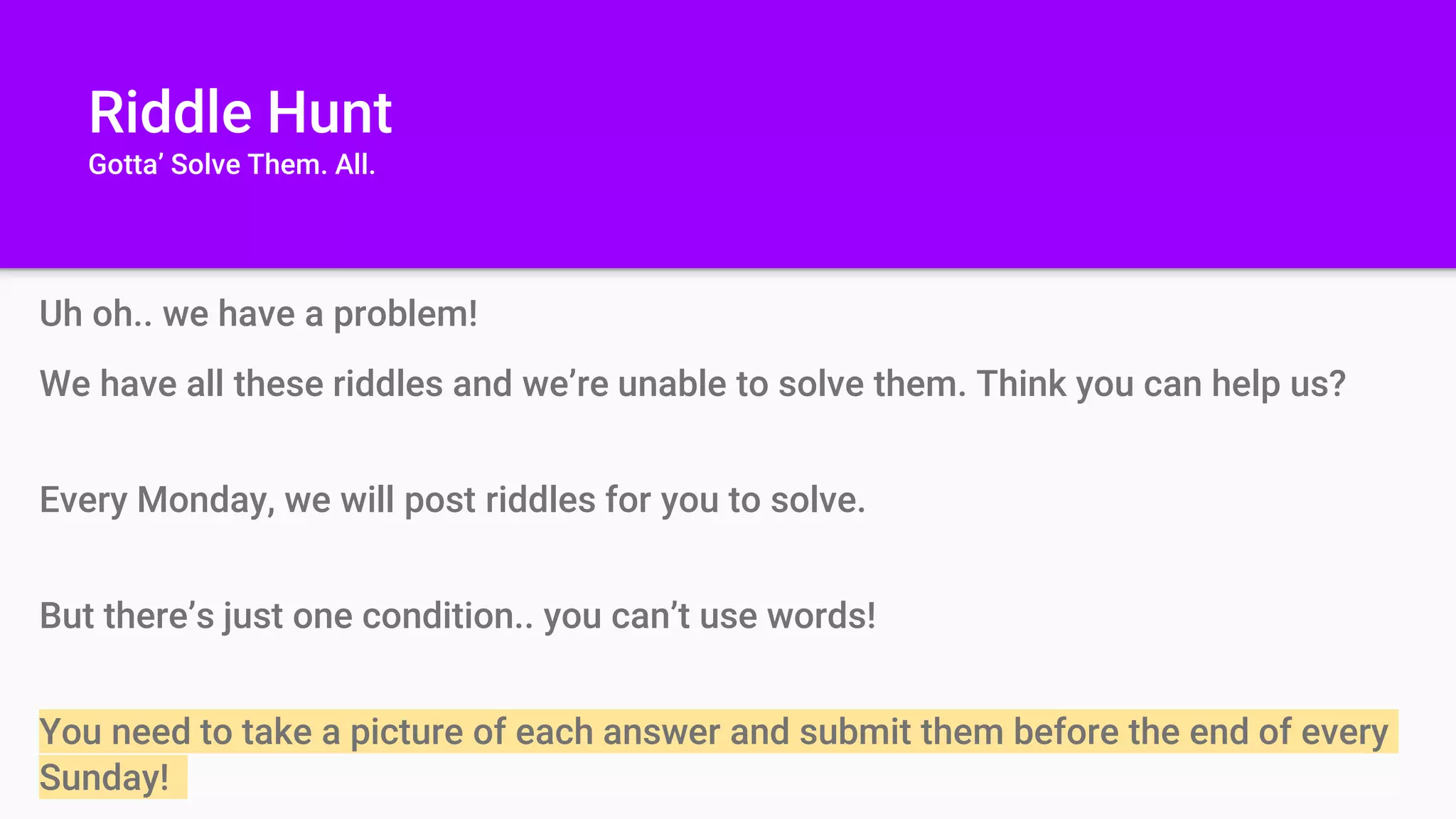 Riddle Hunt | PPT