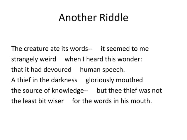 Riddles PPT | PPTX
