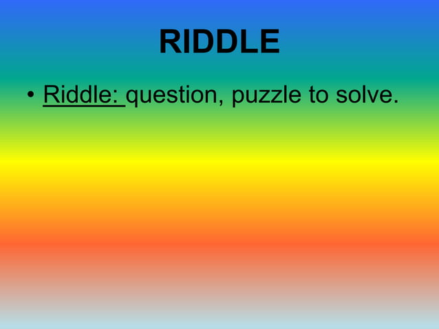 Riddles | PPTX