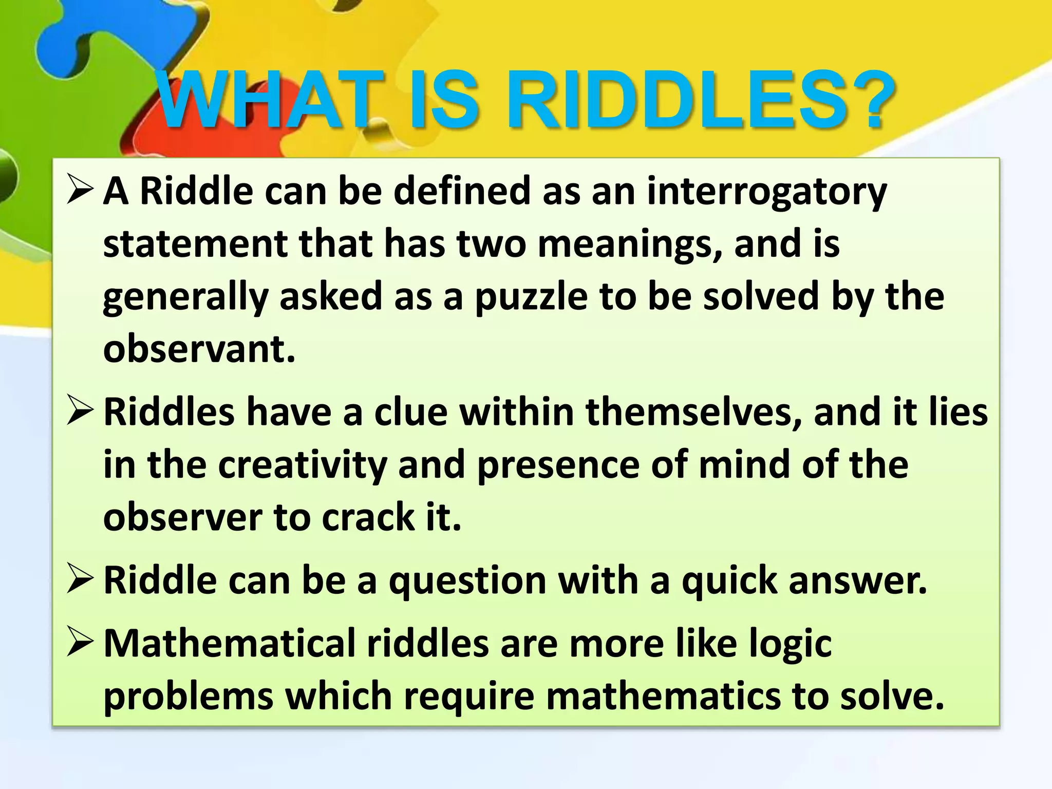 Riddles | PPT
