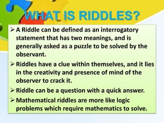 Riddles | PPT