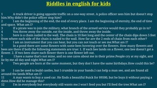 Riddles in english for kids | PDF