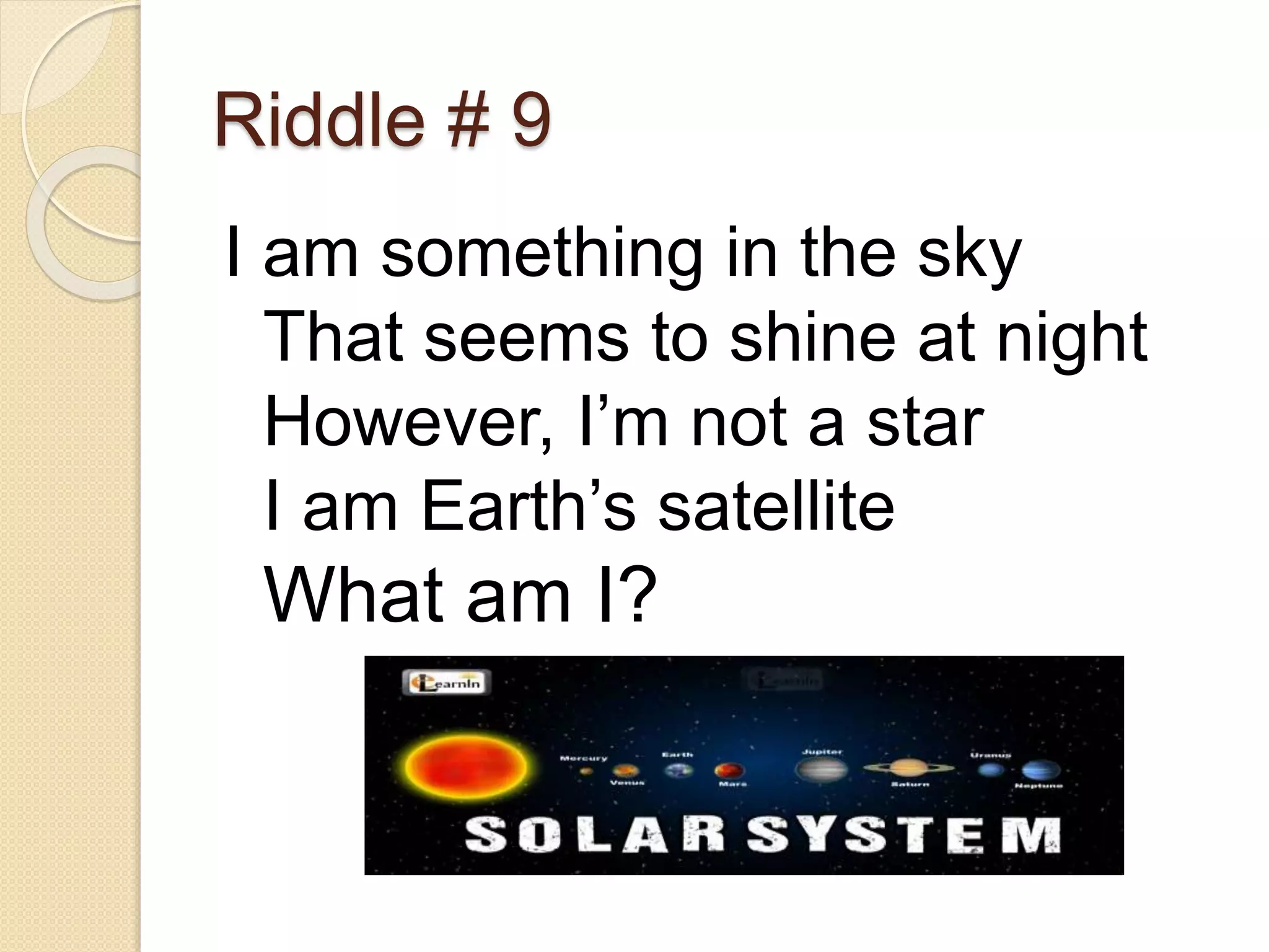 Riddles on the solar system | PPTX