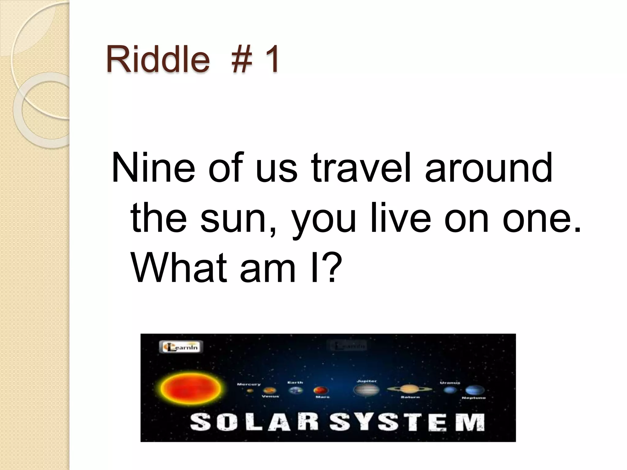Riddles on the solar system | PPTX