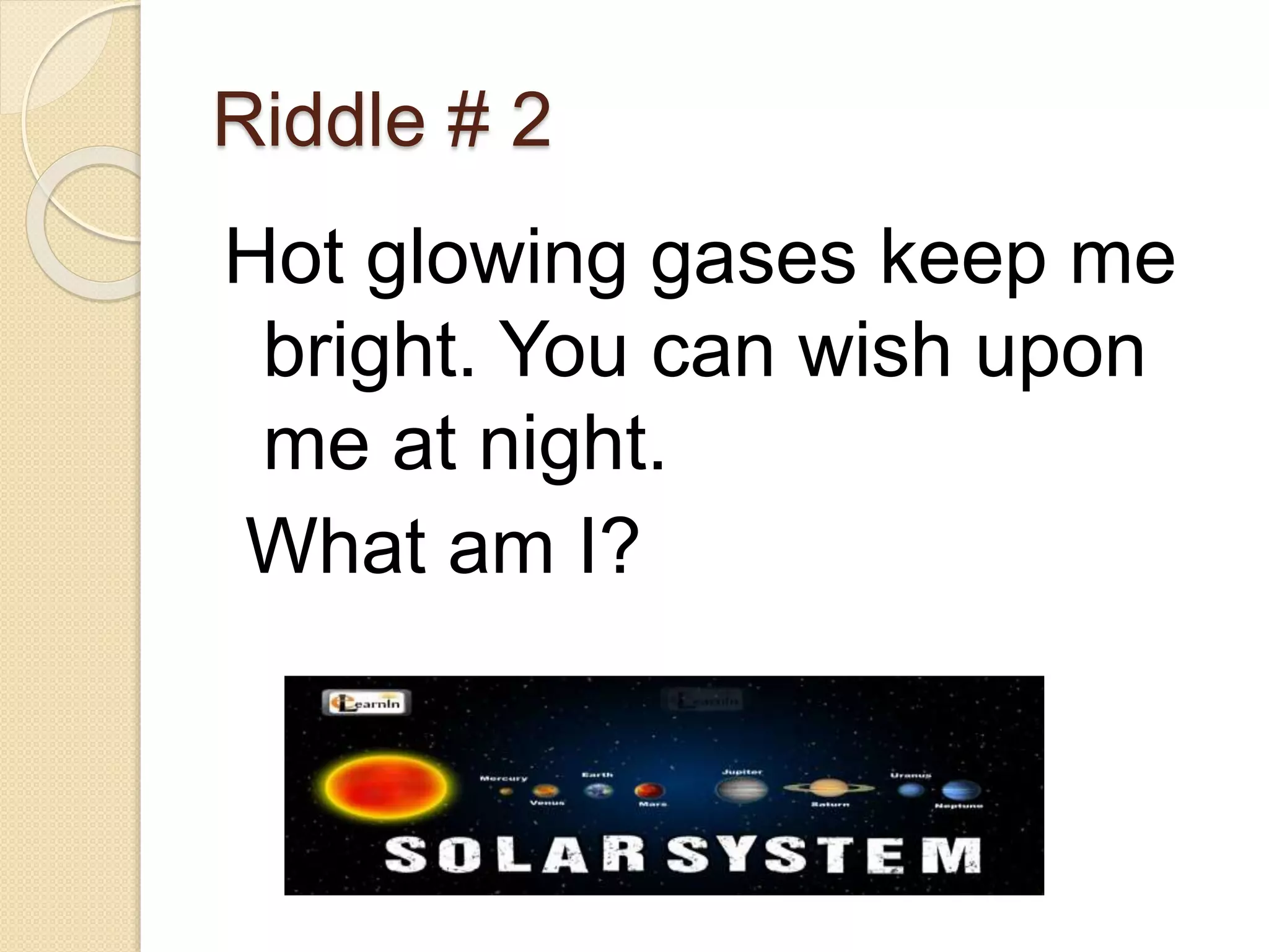 Riddles on the solar system | PPTX