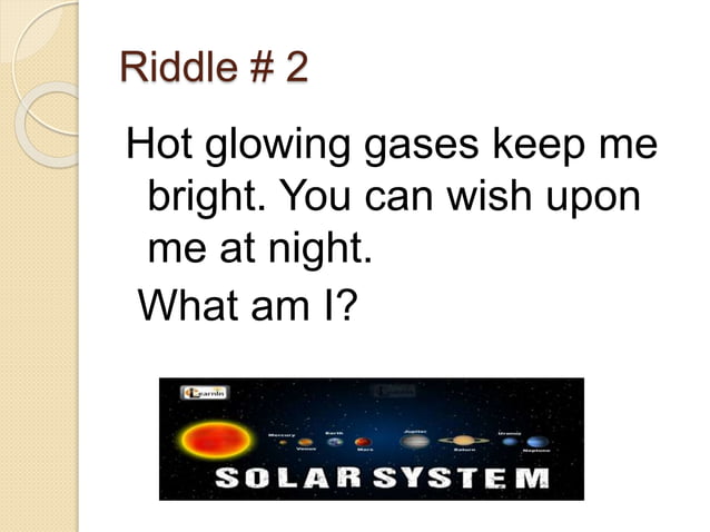 Riddles on the solar system | PPTX | Geography | Science