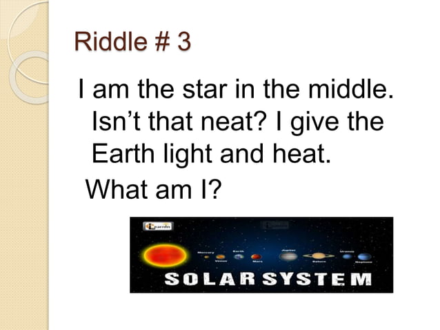 Riddles on the solar system | PPTX | Geography | Science