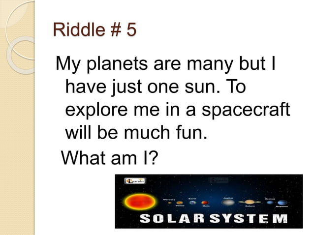 Riddles on the solar system | PPTX | Geography | Science
