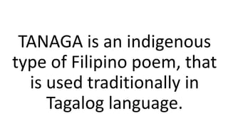 Riddles, Proverbs, Sayings, Tanaga | PPTX