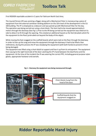 Riddor reportable hand injury | PDF