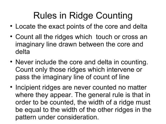 Ridge counting-and-tracing | PPT | Geology | Science