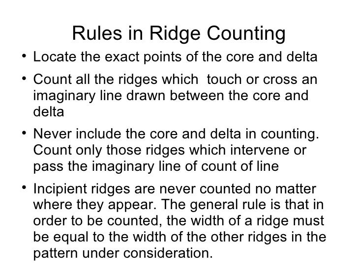 Ridge counting-and-tracing