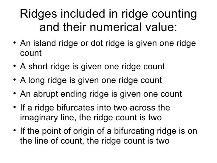 Ridge counting-and-tracing