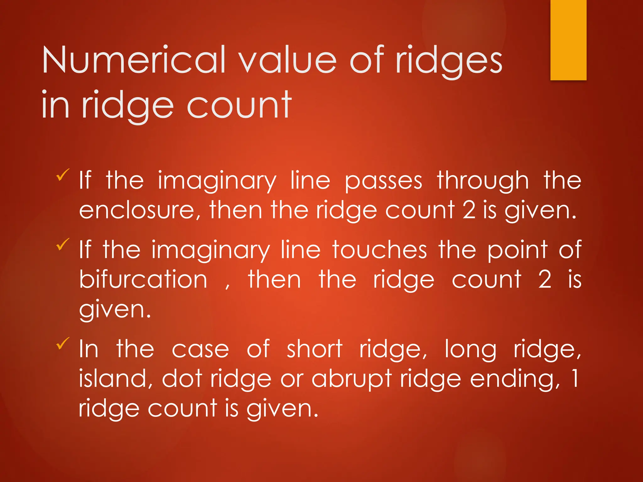 ridge counting amd ridge tracing is ridges crossing or touching an ...
