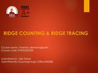 ridge counting amd ridge tracing is ridges crossing or touching an ...