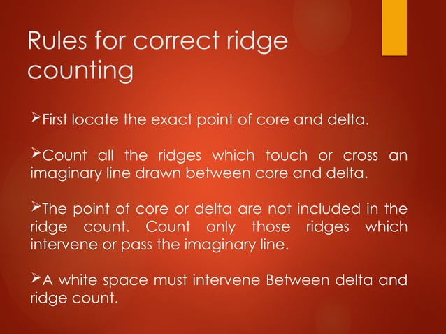 ridge counting amd ridge tracing is ridges crossing or touching an ...
