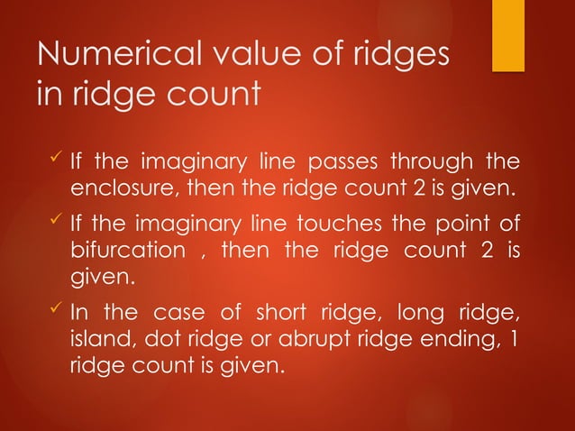 ridge counting amd ridge tracing is ridges crossing or touching an ...