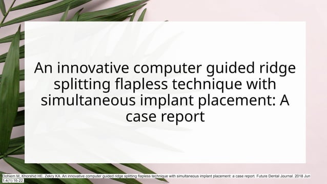 Ridge Split Techniques in Prosthodontics: Enhancing Alveolar Ridge for ...