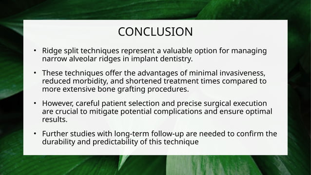 Ridge Split Techniques in Prosthodontics: Enhancing Alveolar Ridge for ...