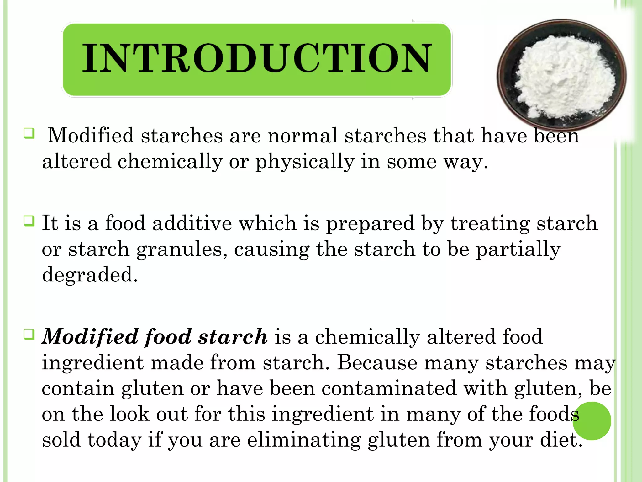 modified starch | PPT