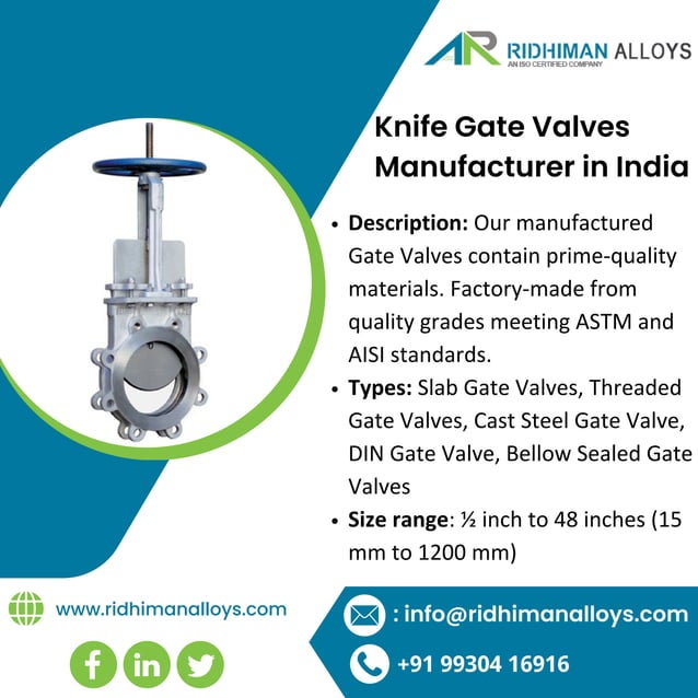 Gate Valves | Knife Gate Valves | Slab Gate Valves | Threaded Gate ...