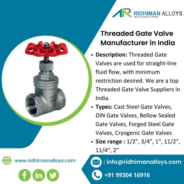 Gate Valves | Knife Gate Valves | Slab Gate Valves | Threaded Gate ...