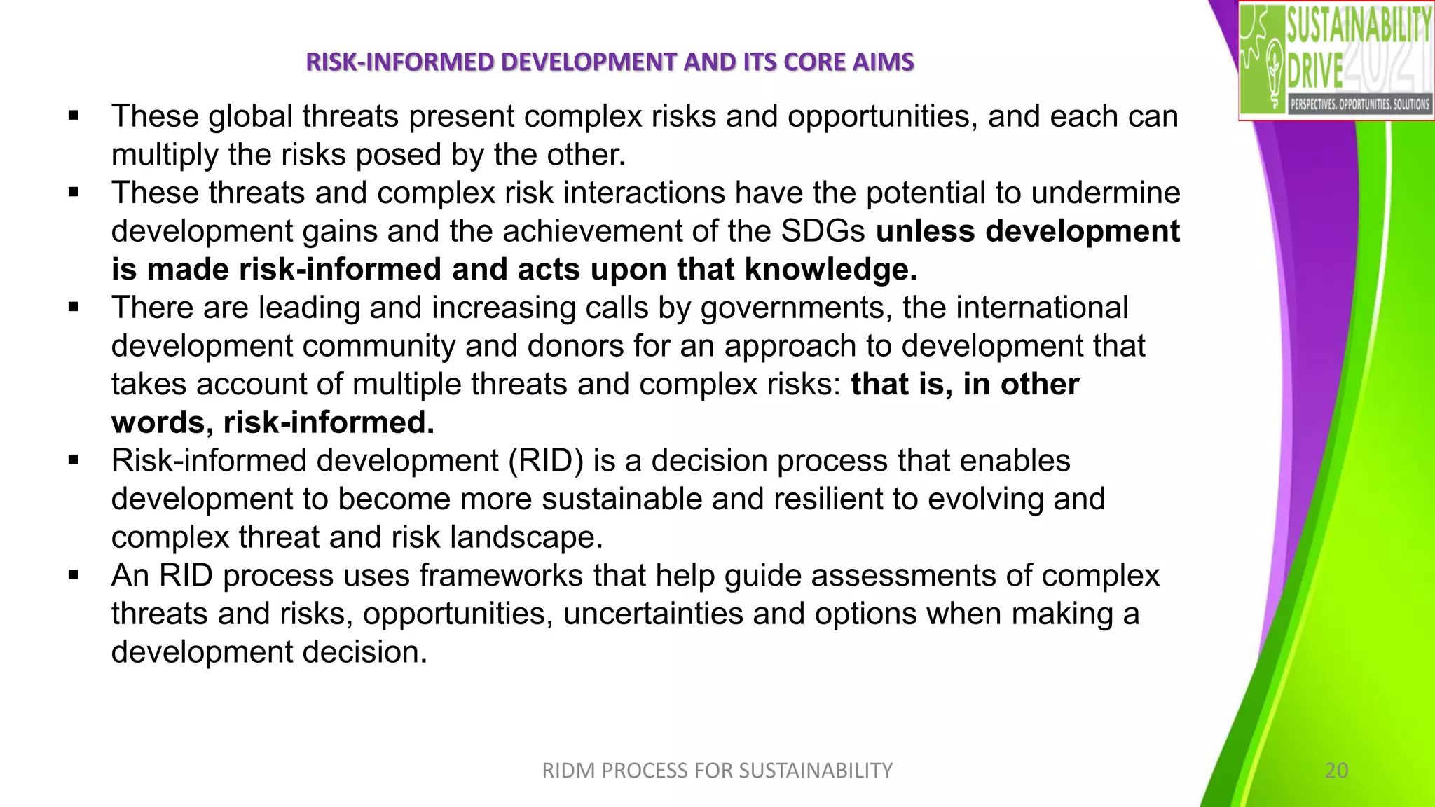 RISK-INFORMED DECISION-MAKING PROCESS FOR CORPORATE SUSTAINABLE ...
