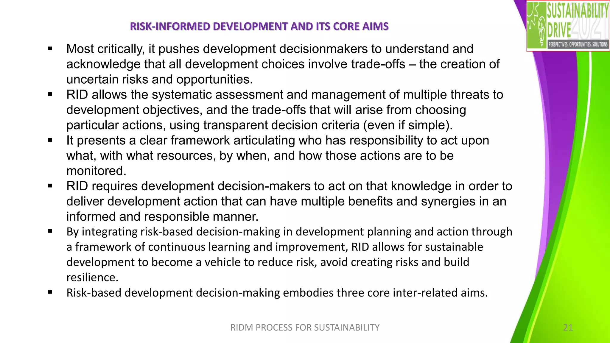 RISK-INFORMED DECISION-MAKING PROCESS FOR CORPORATE SUSTAINABLE ...